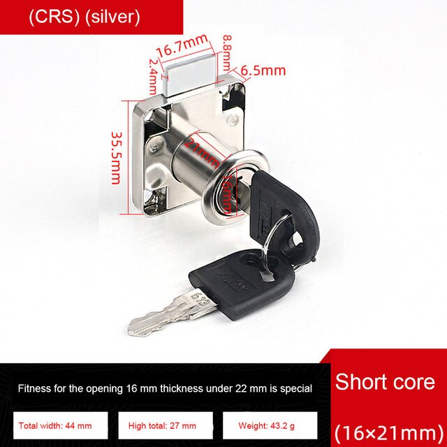 2PCS Iron Cabinet Drawer Latch Locks Matching Key Drawer Lock Bolt Cam ...