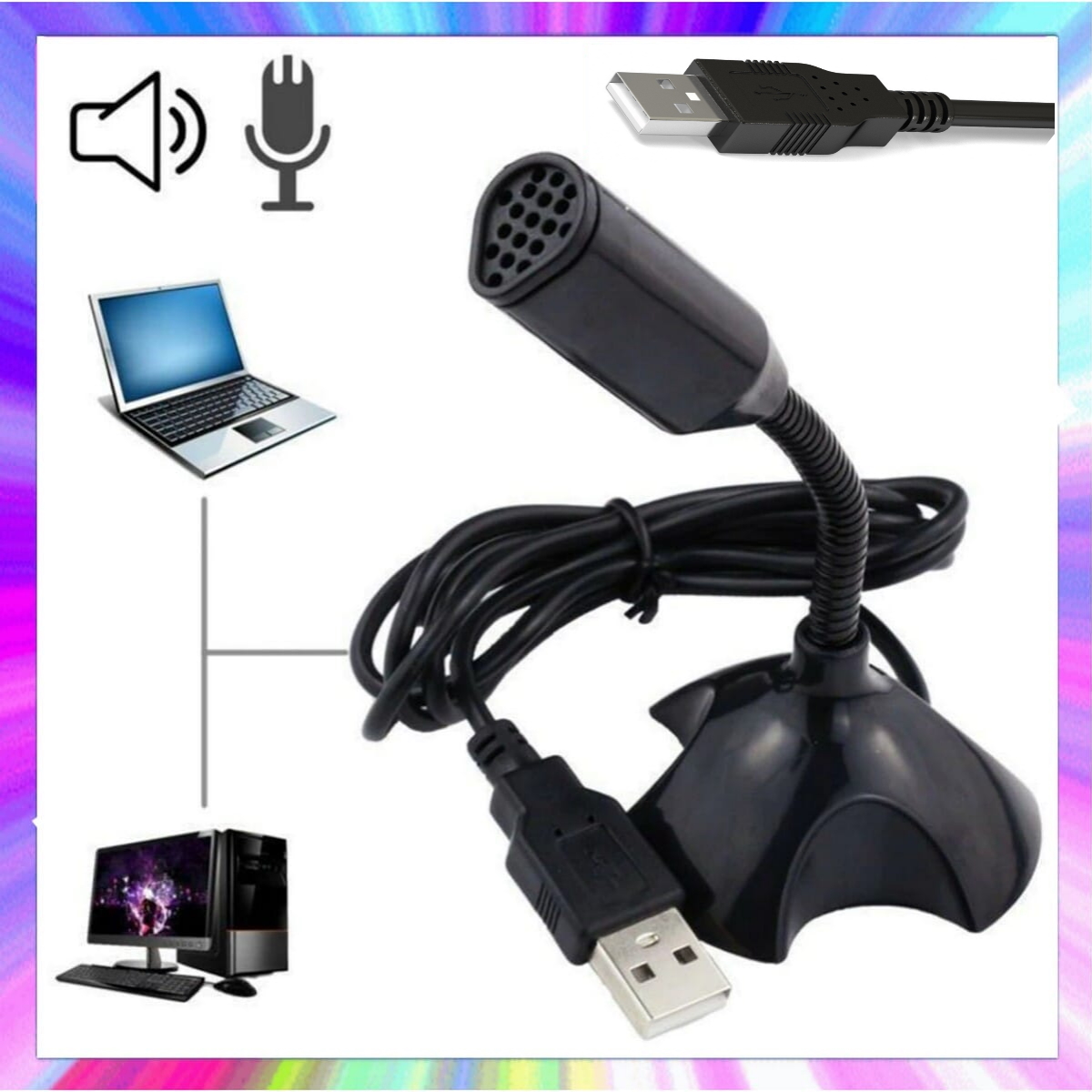 Microphone ( Flexible Stand Mini Studio Speech Microphone 3.5mm Plug ...