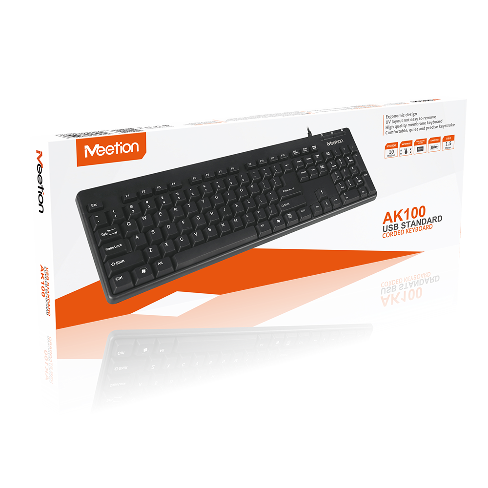 Meetion USB Standard Corded Keyboard K100 Wired Keyboard Office ...
