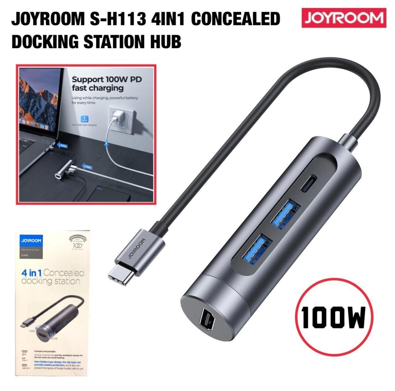 Joyroom S-H113 4 in 1 Concealed Docking Station Hub | Daraz.lk