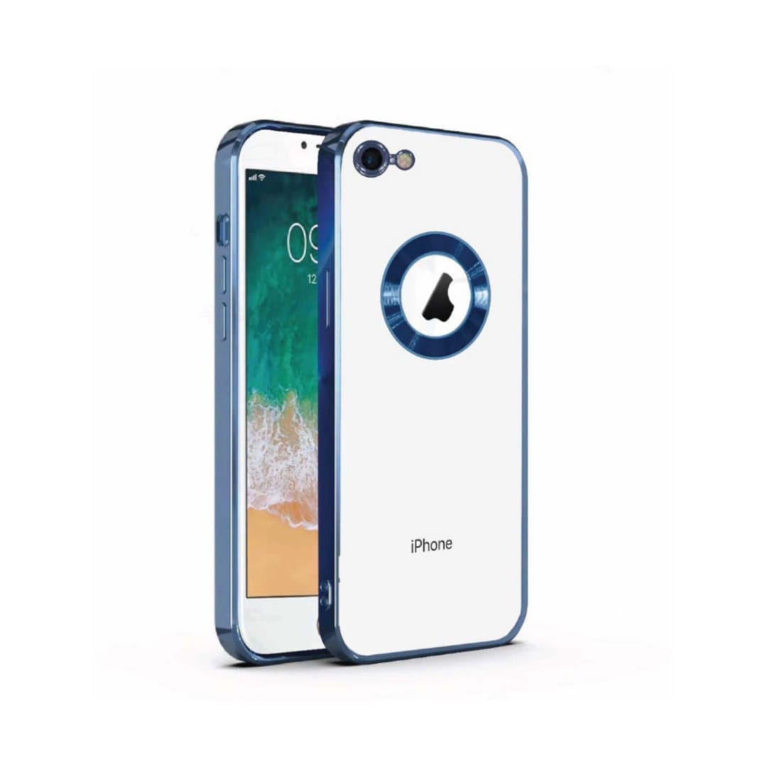 iPhone 7/8 Luxury Transparent Logo Hole Case with lens Protector | Daraz.lk