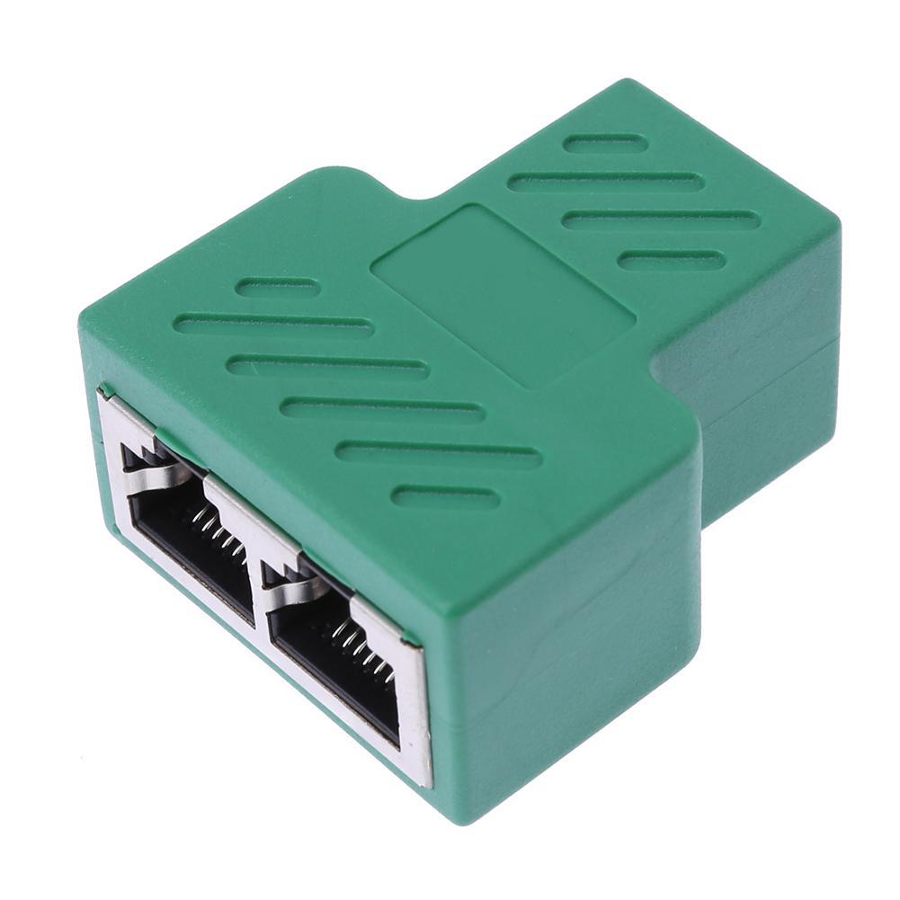 RJ45 1 to 2 Female Port Splitter Adapter LAN Ethernet Connector Plug ...