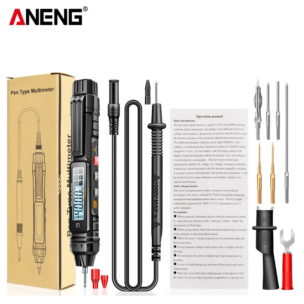 ANENG A3005 Digital Professional Multimeter Pen Testers AC/DC Voltage ...