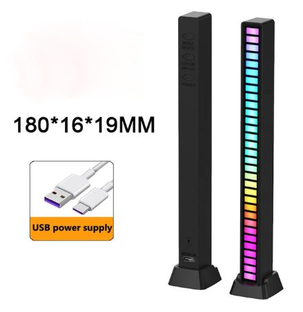 RGB Music Sound Control LED Pickup Light LED 32 Rhythm Atmosphere Light ...