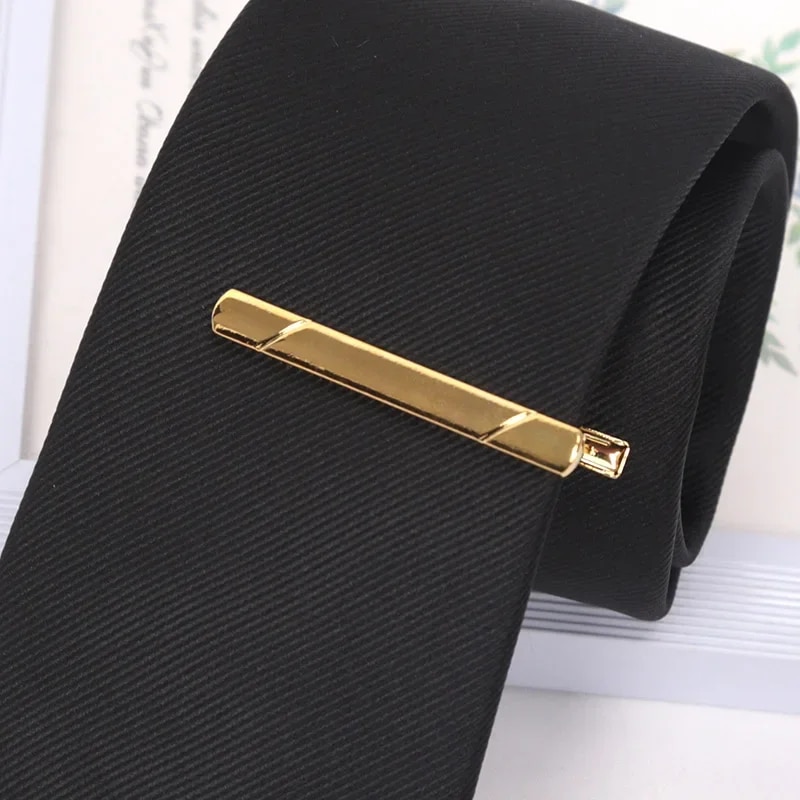 Tie Clip for Men Gold Color Luxurious Classic Simple Style Pin Clasp ...