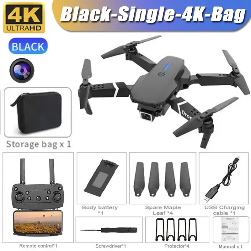 E88 Pro Dual-Camera Drone 4k Profesional HD 4k Rc Airplane Dual-Camera ...