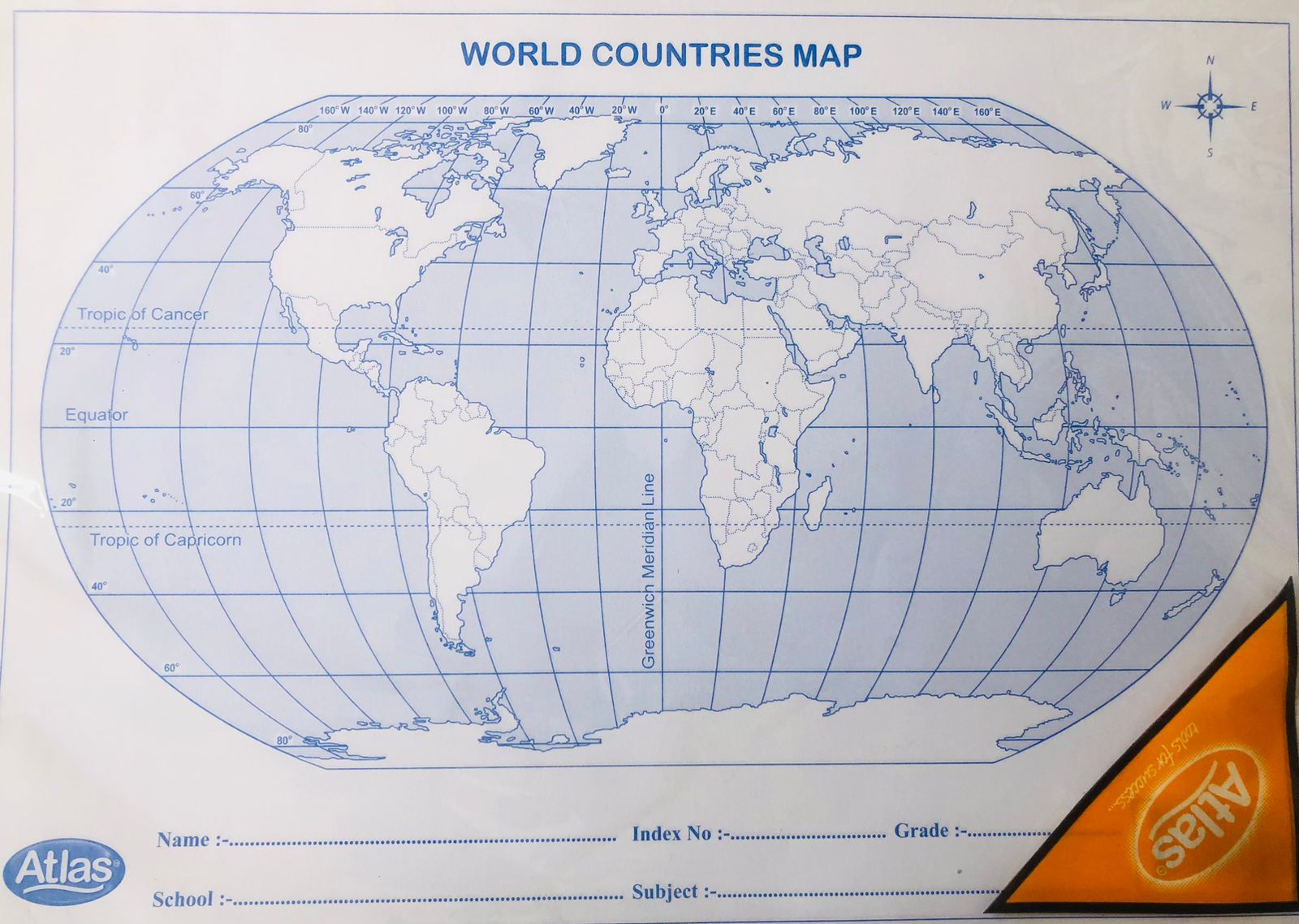 World Map Pack ( 100 Sheets ) Countries Divided(Null) | Daraz.lk