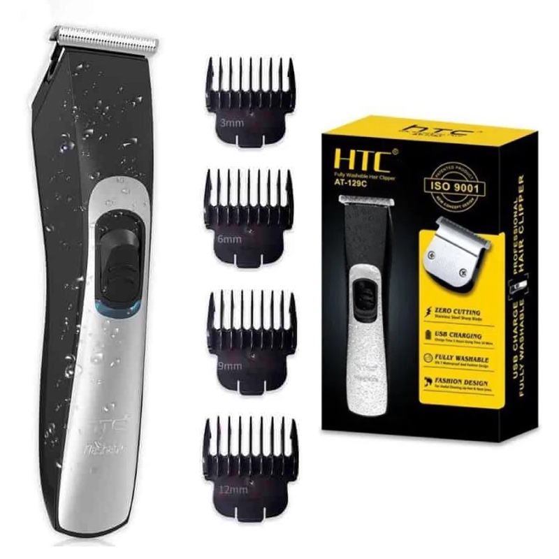 HTC AT-129C Mens Washable Cordless Rechargeable Hair Trimmer Electric ...