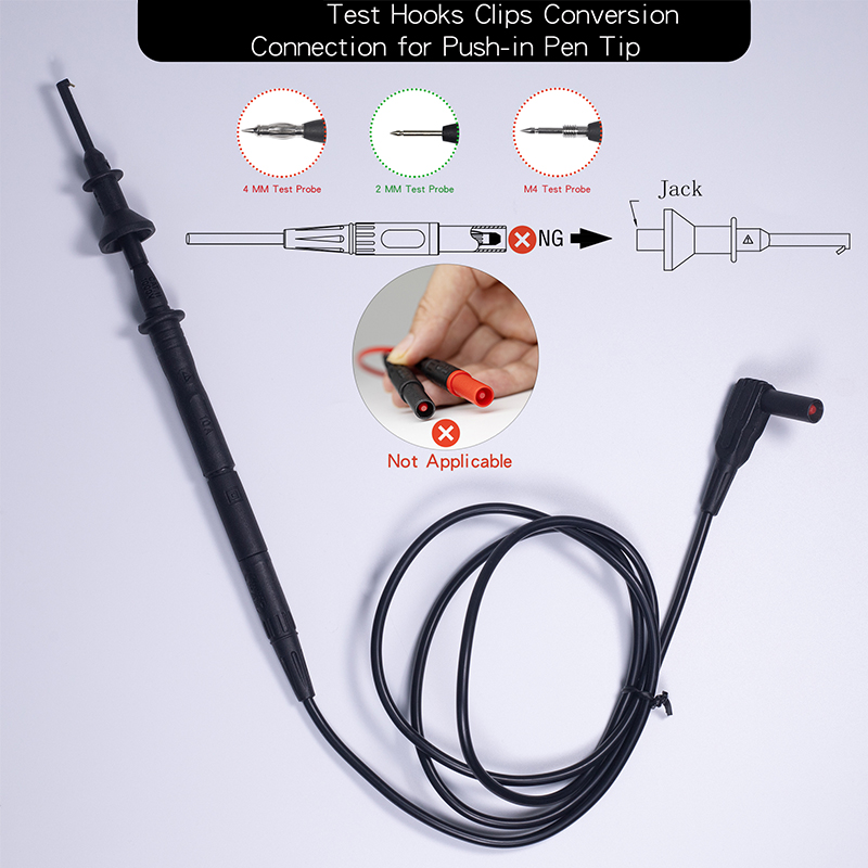 Multimeter Probe Hook 4mm Threaded Socket Smd Ic Clamp Spring Damage ...