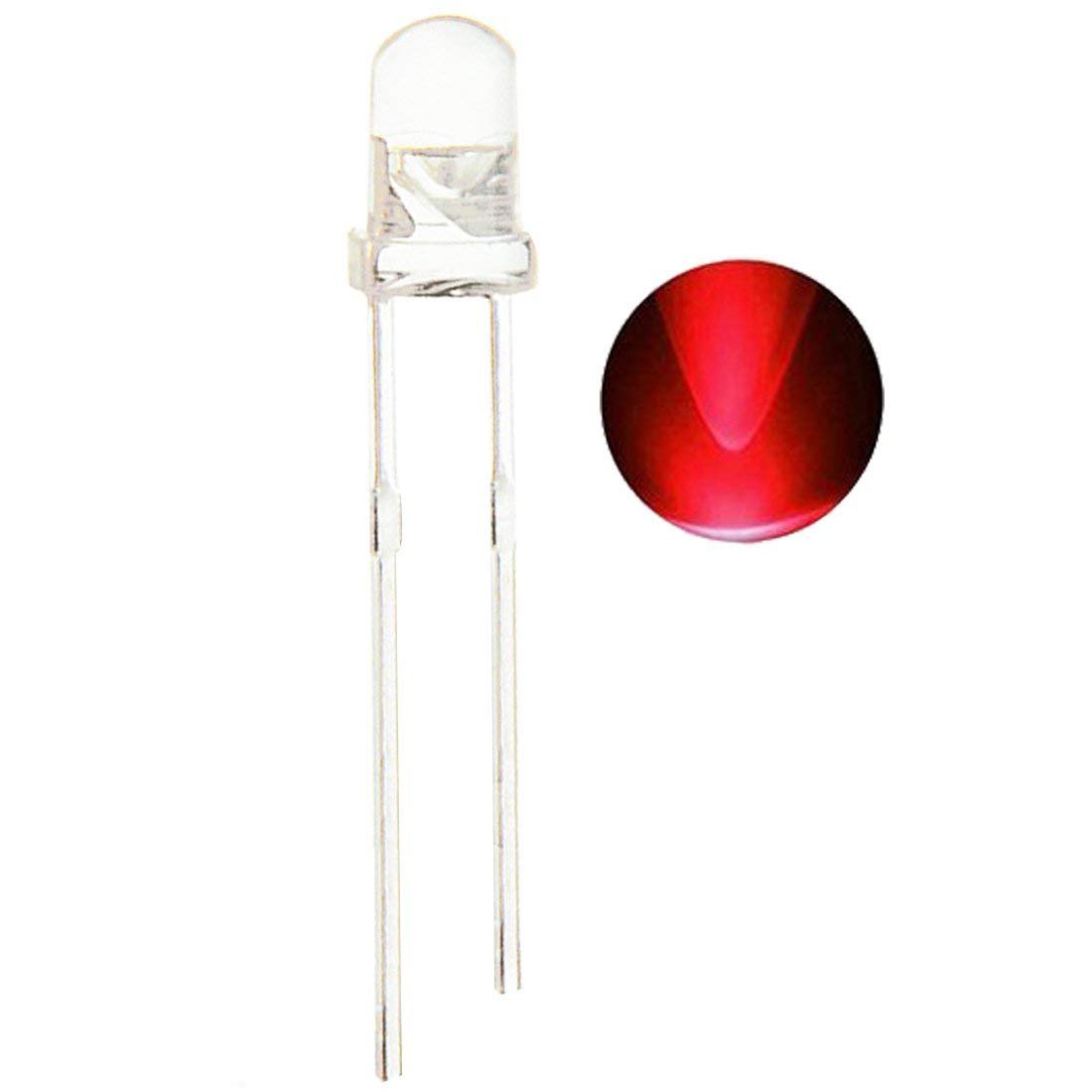 3mm LED Bulb Red Green Blue Yellow Orange White Diffused Clear Light ...