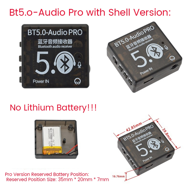 BT5.0 PRO Audio Module with Case Bluetooth Audio Decoder Board MP3 ...