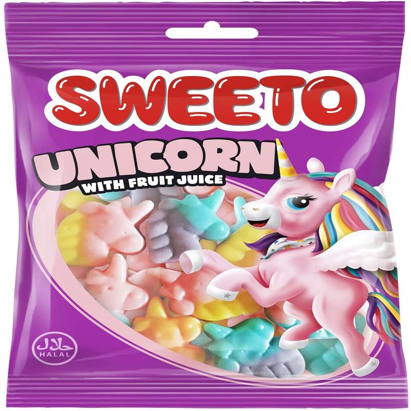Sweeto Unicorn with Fruit Juice 80g Gummy Bear Sour Candy Super Kids ...