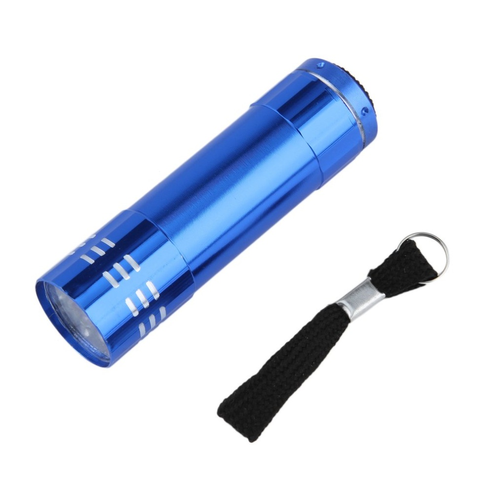 NEW 9 LED Mini Ultra Bright Torch Flashlights Torch Blue Aluminium ...