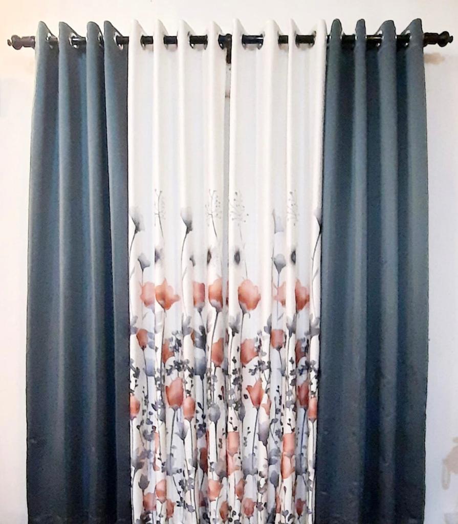 Door/ Window or Door Window Curtain- Eyelet Pattern (4 in 1 Curtain ...