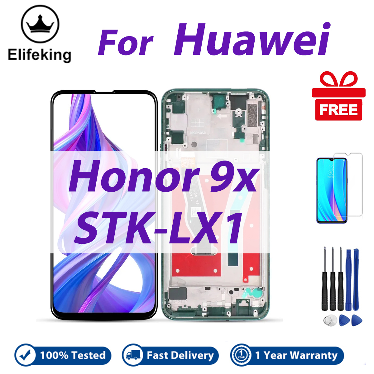 LCD With Frame For HuaWei Honor 9x Premium STK-LX1 Display Touch Screen ...