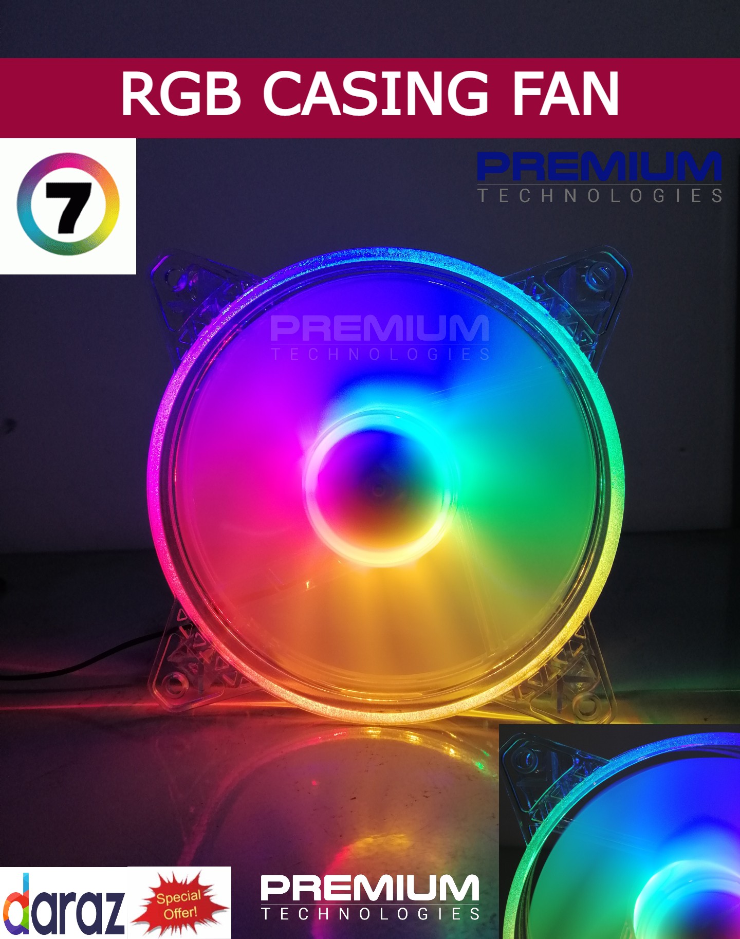 Casing Fan RGB Multicolor D10 120mm | Daraz.lk