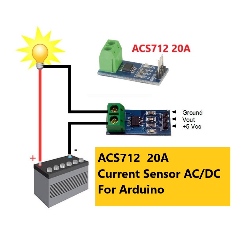 ACS712 20A AC/DC Current Sensor Module for Arduino | Daraz.lk
