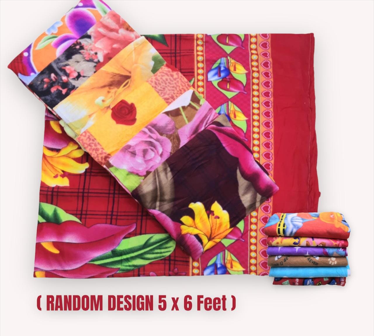 New Super Soft Rachel Blanket Large Size Flower Rose ( Random Design 5 ...