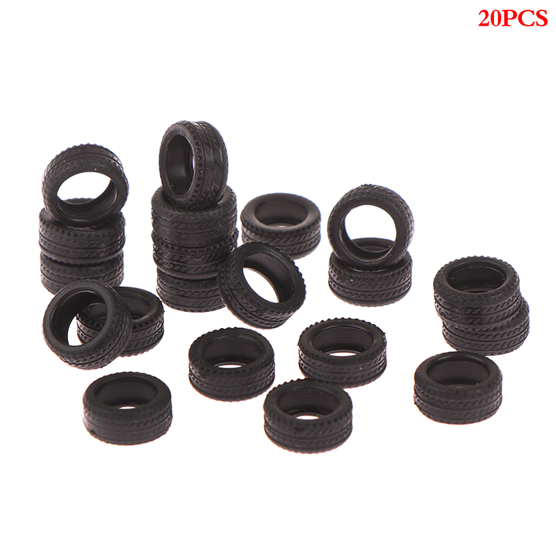 20PCS 1/64 Tire Skin Car Model Scene Accessories Tire Wheels Car Model ...