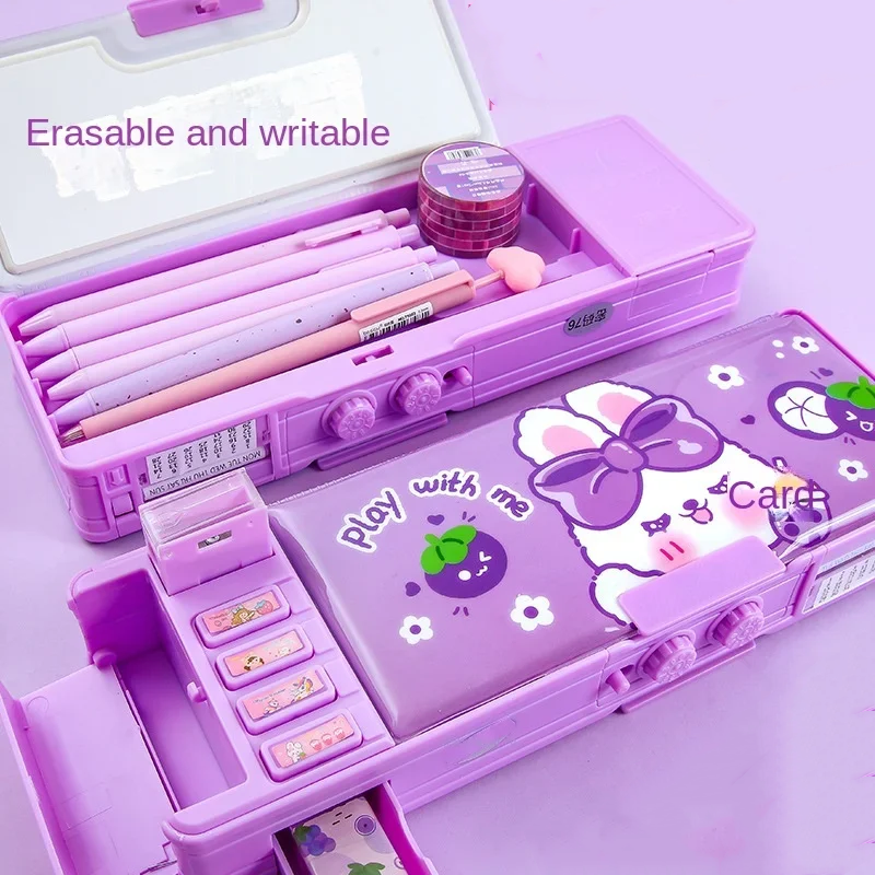 【MINISO】 Multi Functional Stationery Box Smart Female Password Lock ...