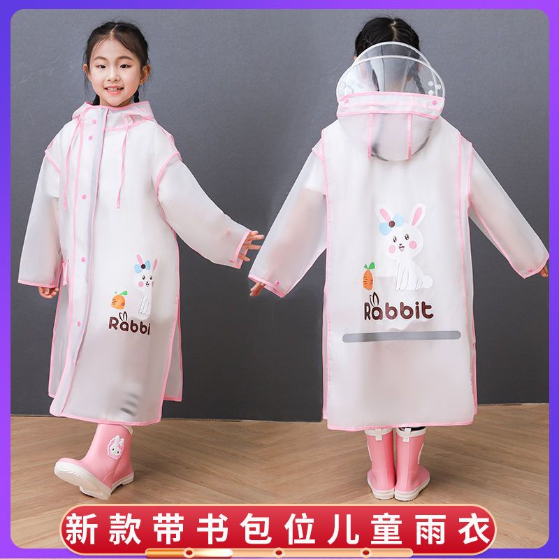 Sleeved Primary School Kindergarten Raincoat Big Children Transparent ...