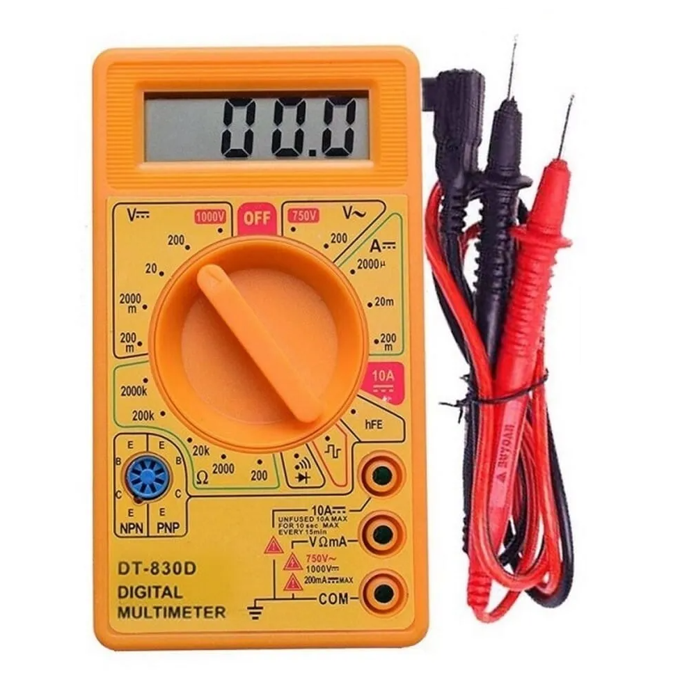 DT830D Mini Digital Multimeter Voltage Ampere Ohm Tester AC/DC Ammeter ...