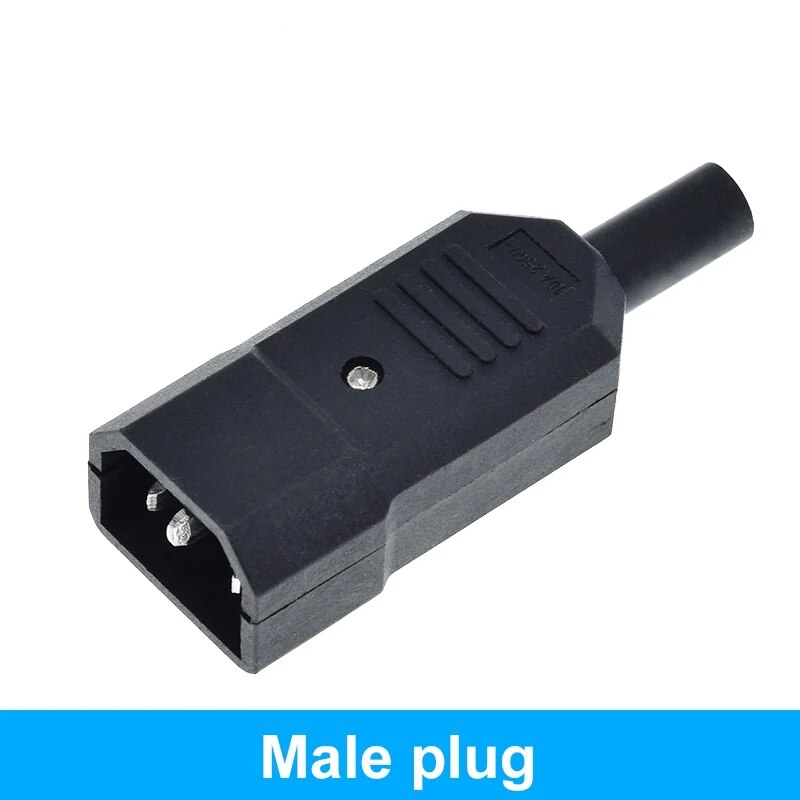 IEC Straight Cable Plug Connector C13 C14 10A 250V Black female&male ...