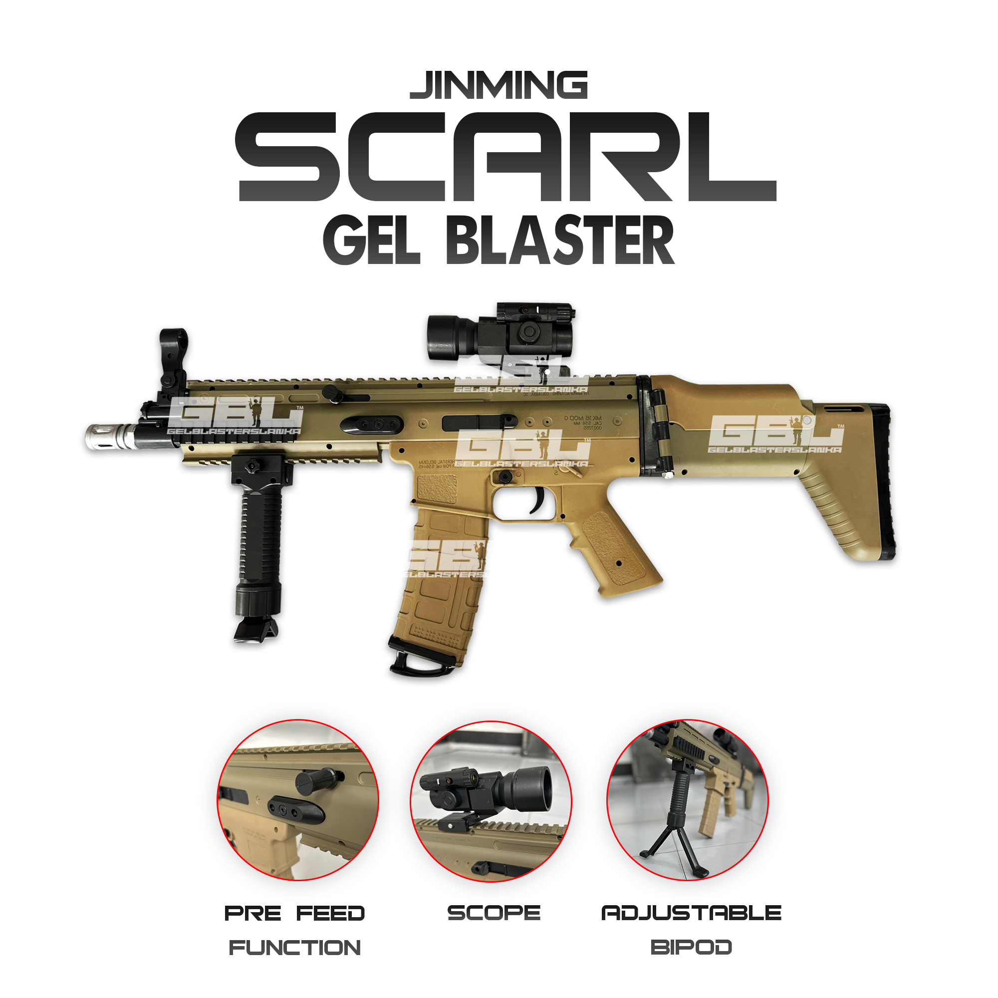 JingMing ScarL V2 Gel Blaster Toy Gun 1:1 Scale | Daraz.lk