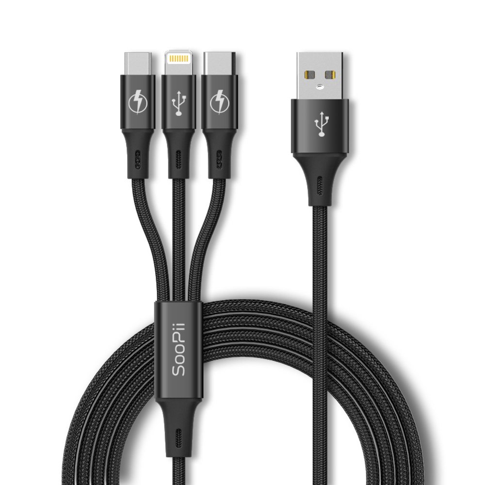 Charging Cable Data Cable 3 in 1 USB Cable Lightning Micro Type-C ...