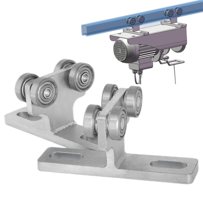 2Pcs Electric Hoist Installation Roller Trolley 4 Wheel Trolley ...