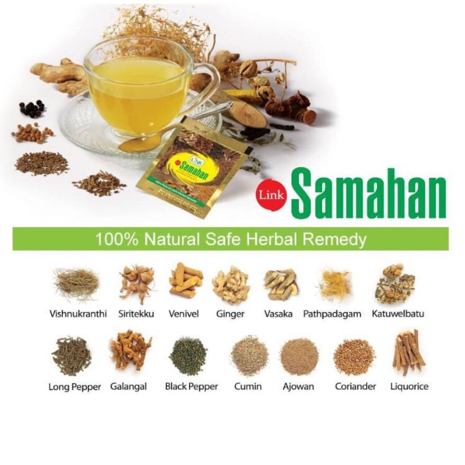 Natural Samahan Ayurvedic herbal tea drink 100 packets | Daraz.lk
