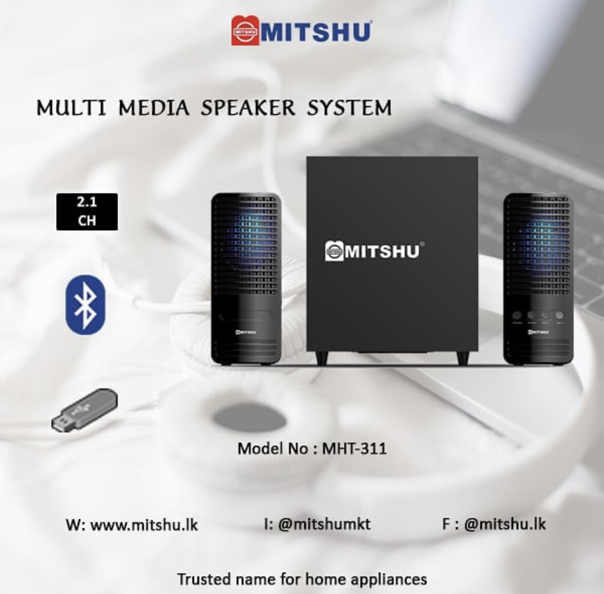 Mitshu 2.1 CH Speaker MHT-311 | Daraz.lk