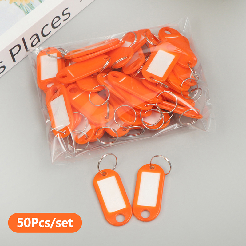 50Pcs Colorful Keychain Key Tag Label ID Name Room Address TEL Number Marker Key Tag Baggage Tag ...