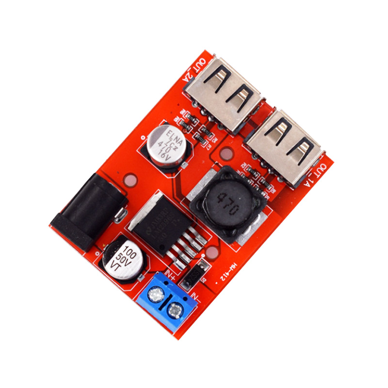 LM2596 LM2596S Dual USB Output 9V/12V/24V/36V Car Charger Switch 5V DC ...