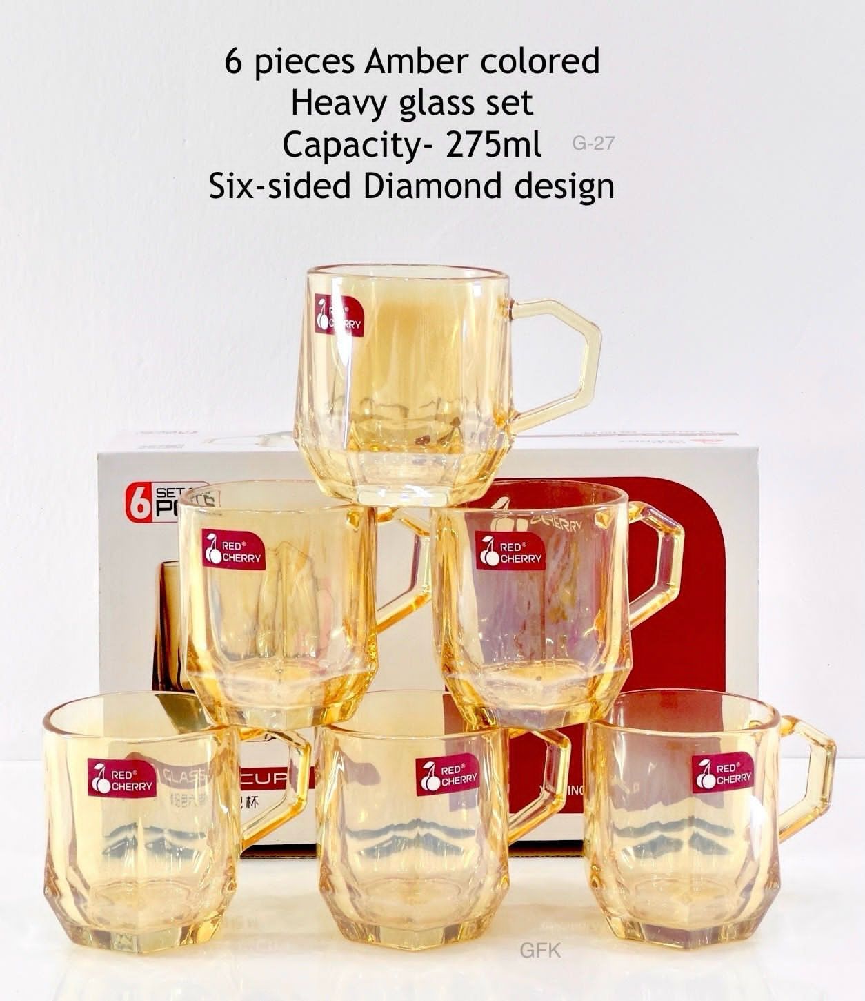 Buy Luxury Diamond Shape Crystal Glass Cup Set / Clear Diamond