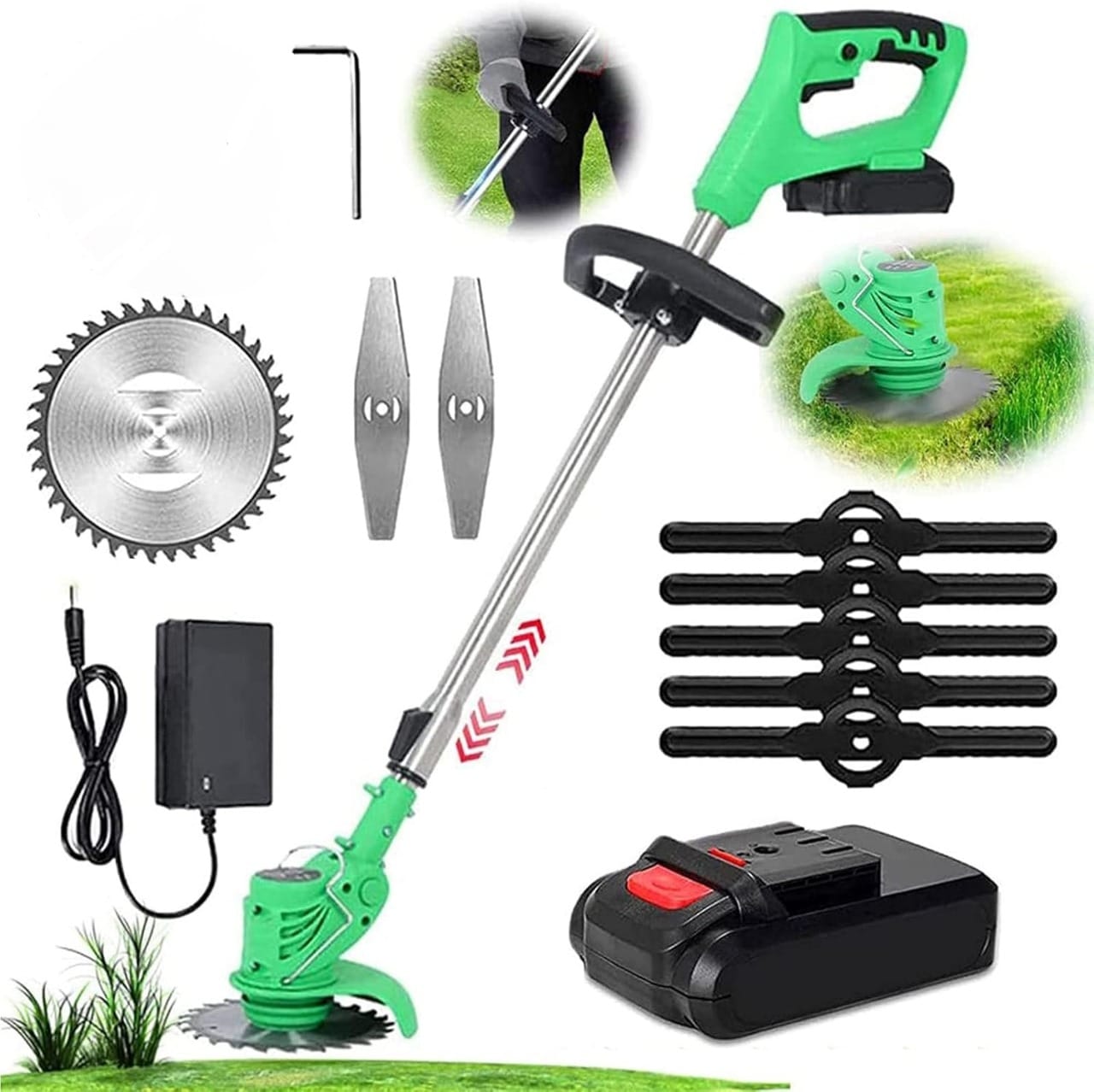 Cordless Electric Grass Trimmer, Weed Whacker Portable | Daraz.lk