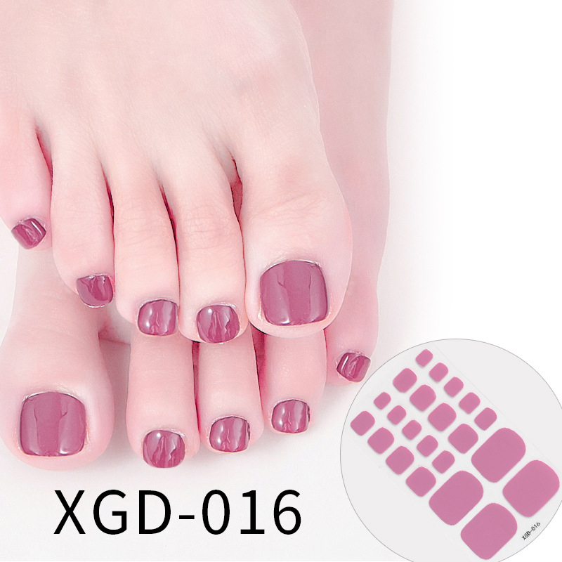 22 Tips Full Wraps Toe Nail Stickers Solid Colours Self Adhesive Nail ...
