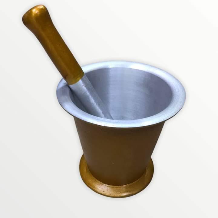 Aluminum Mortar & Pestle / Aluminum wangediya size no 4 | Daraz.lk