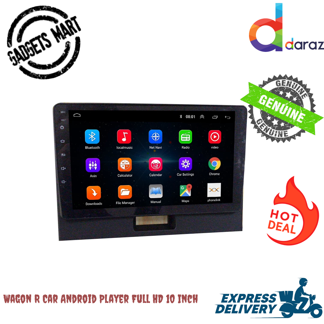 Wagon R Car Android Player Full HD 10 Inch Size IPS Touch WIFI GPS ...