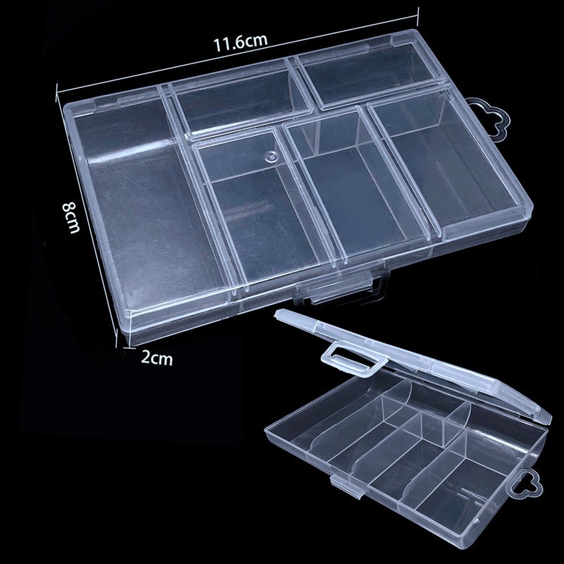 Transparent Plastic Storage Jewelry Box Compartment Adjustable ...