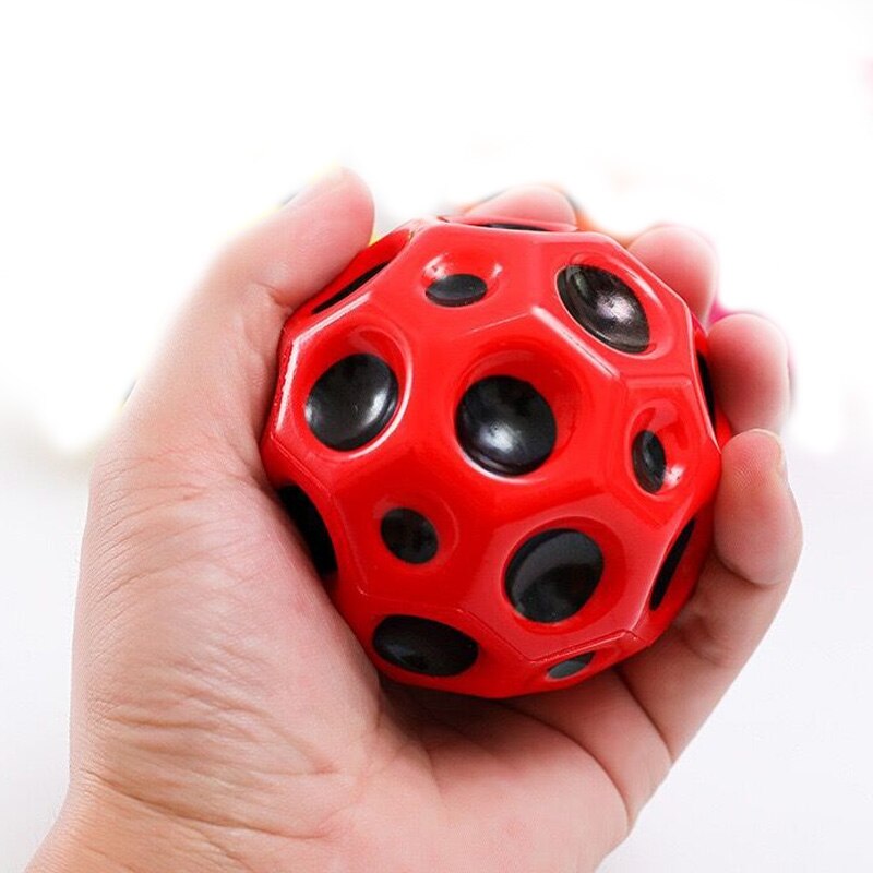 High Resilience Hole Ball Soft Bouncy Ball Anti-fall Moon Shape Porous ...