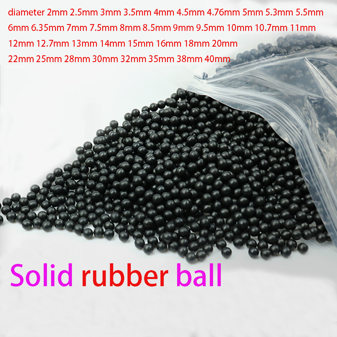 Black Solid Rubber Ball With Diameter 2/2.5/3/3.5/4/4.5/5.5/6.5/6-40mm ...