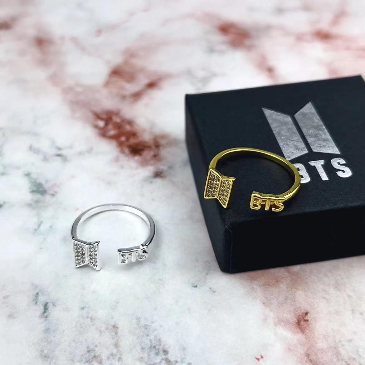 Kpop BTS Bangtan Boys Logo Adjustable Ring Women Accessories for ARMY ...