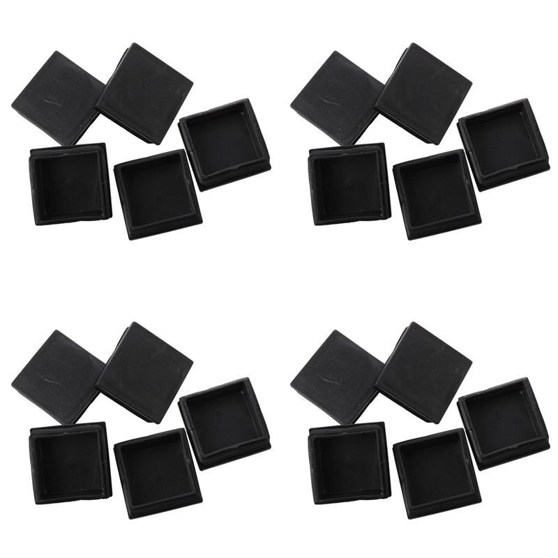 20 Pcs Plastic Square Blanking End Caps Tubing Tube Inserts 50mm x 50mm ...