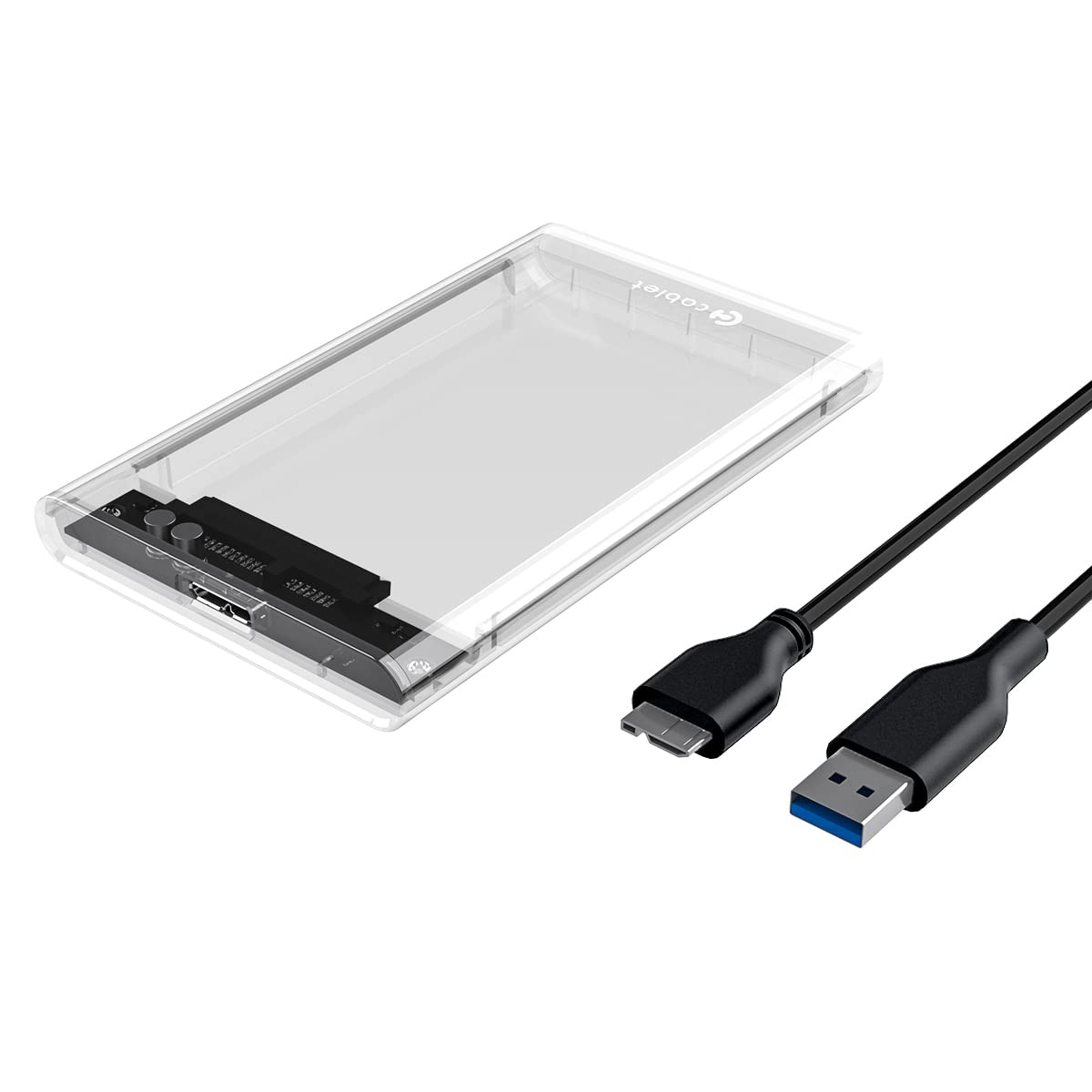 Hard Drive Enclosure Case External 2.5'' HDD Enclosure Transparent HDD Case SATA to USB 3.0 ...