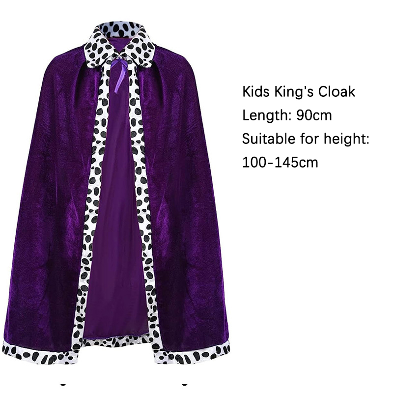 Adult Kids Cape King Prince Cosplay Costume Crown Shawl Parent-child ...