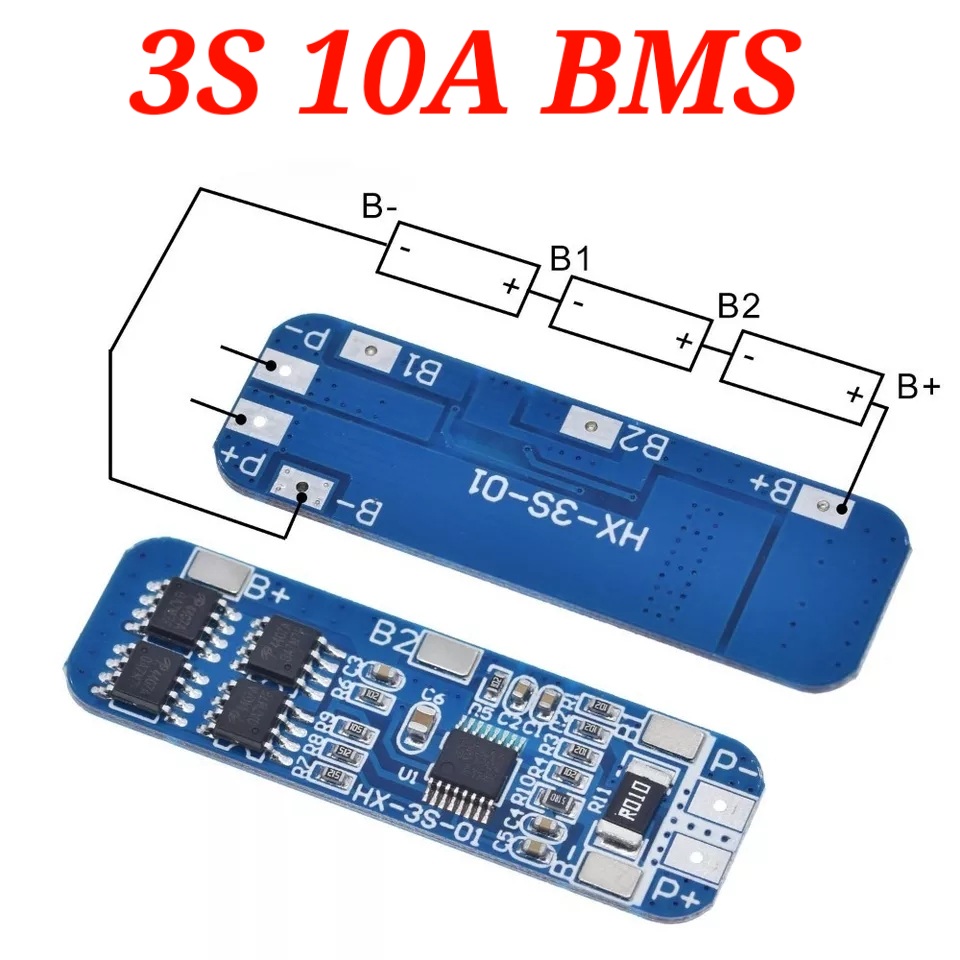 3S 12V 10A 18650 BMS Charger Li-ion Lithium Battery, 40% OFF
