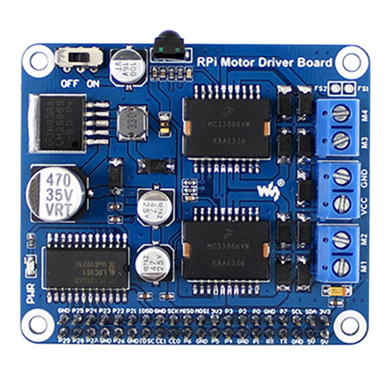 Waveshare for Raspberry Pi RPi Motor Driver Board MC33886 Drives Expansion Board for Raspberry ...