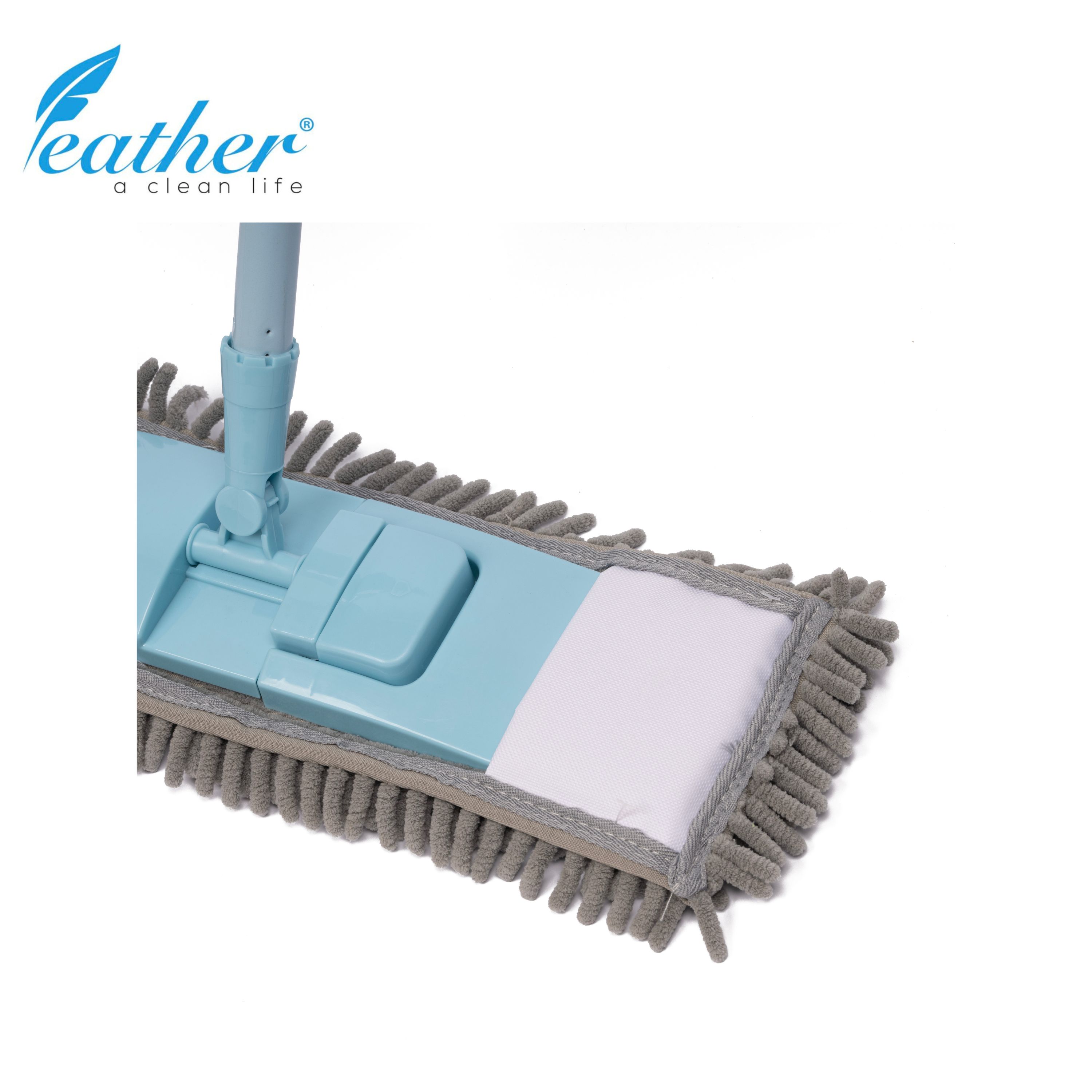 CHENILLE DUST MOP 40CM FOR WET AND DRY MOPPING WITH 120CM METAL HANDLE ...