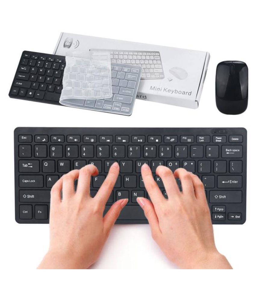 Slim Mini 2.4G Cordless Wireless Optical Keyboard Mouse Kit For PC ...